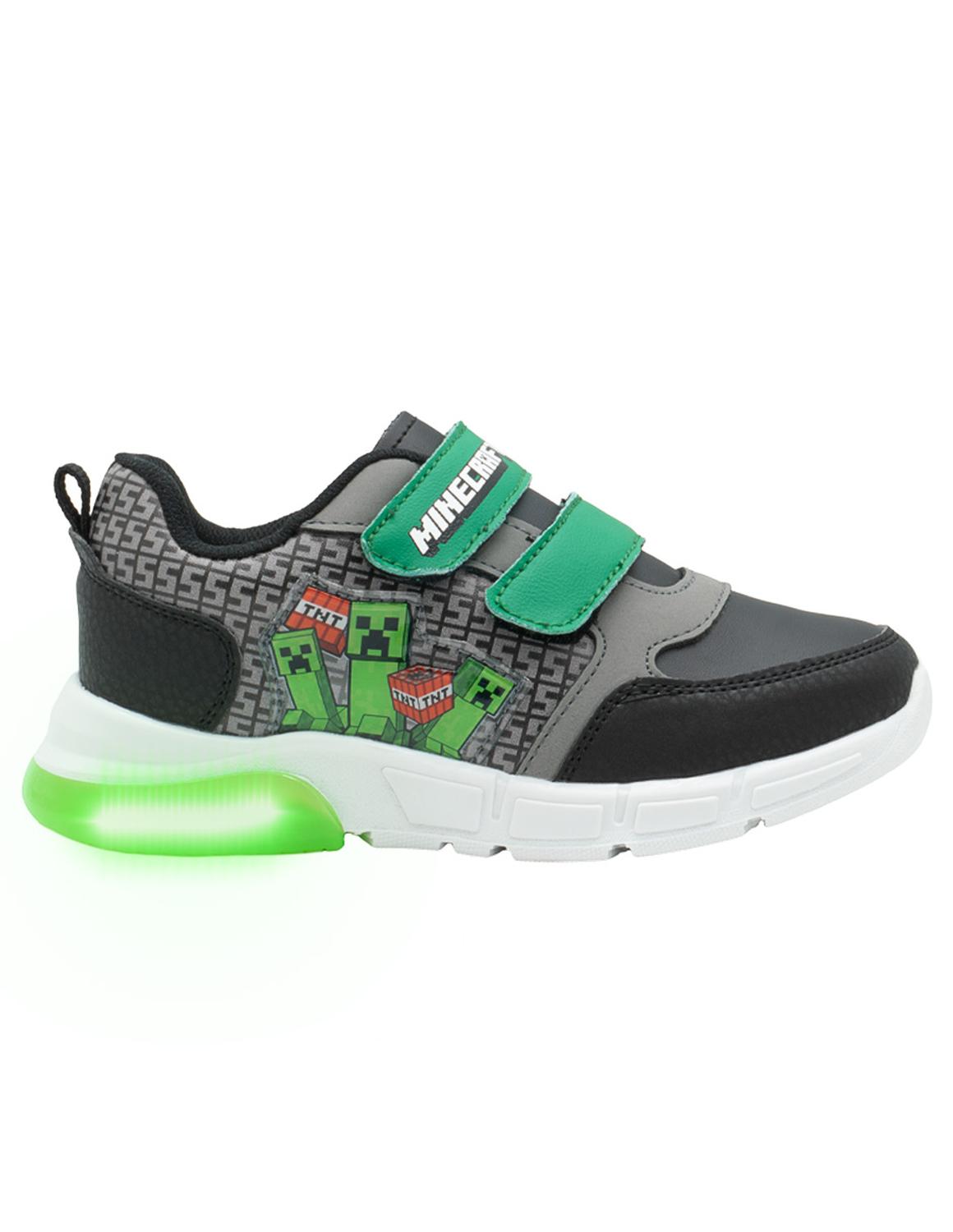 Tenis Para Niño Con Luces Minecraft Gamer Color Negro 15-21 – Ninos Shoes